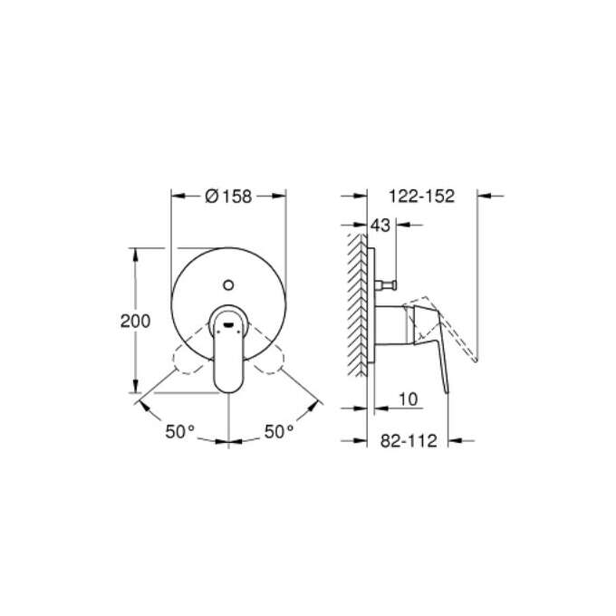 Grohe Eurosmart Cosmopolitan bateria wannowo-prysznicowa podtynkowa ...