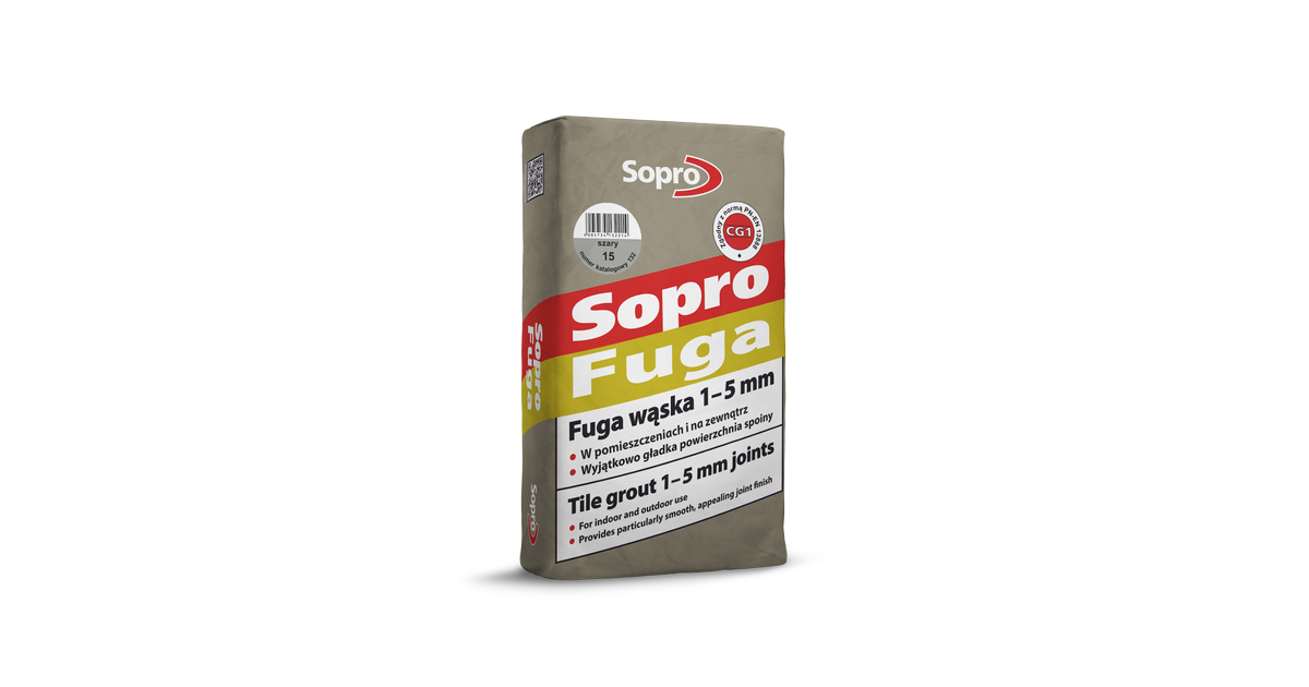 Sopro Fuga 15 Szara 25KG - sklep Impero24.pl