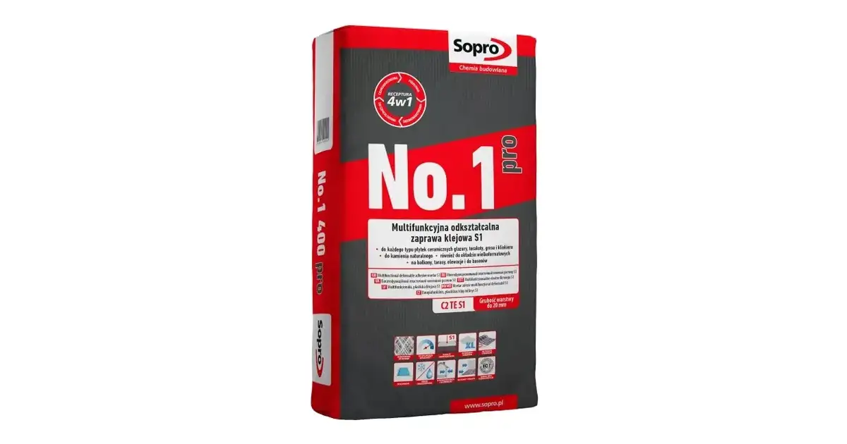 Sopro Zaprawa klejowa No1 Extra S1 22,5 kg - sklep Impero24.pl