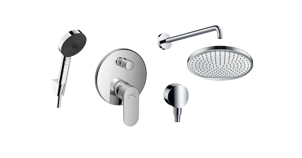 Hansgrohe Rebris S zestaw natryskowy podtynkowy z deszczownicą chrom ...