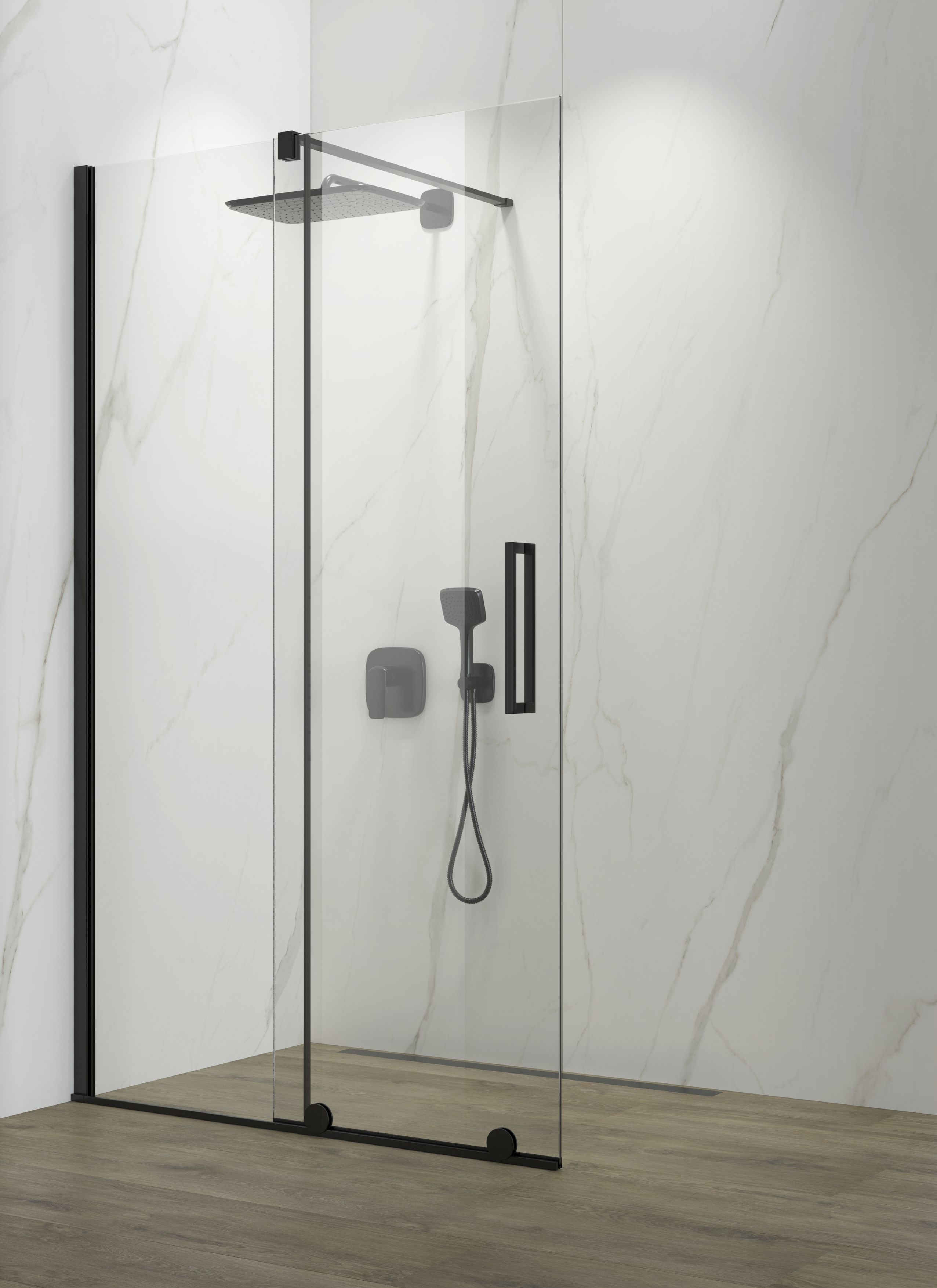 Riva Atrium Nero Walk-In z drzwiami przesuwnymi 120x200cm - sklep ...